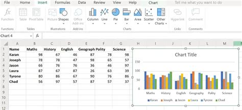 how to create a bar graph or column chart in excel