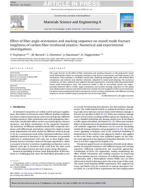 Pdf Effect Of Fiber Angle Orientation And Stacking Sequence On Mixed Mode Fracture Toughness