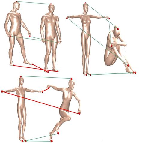 Correspondence Results For Various Human Models From The Tosca Dataset