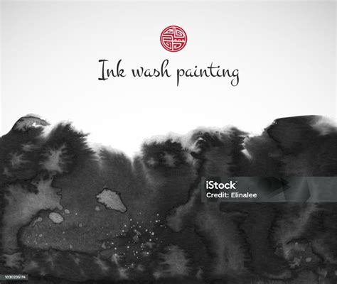 그림을 흰색 배경에 검정 잉크 세척입니다 일본 전통 그림 미 잉크 축복의 표시 일러스트레이션에 대한 스톡 벡터 아트 및 기타 이미지 일러스트레이션 필기용 잉크 검은색