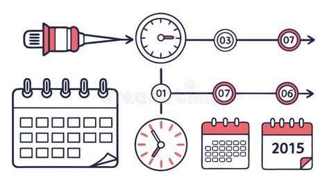 Timeline And Calendar Icons Schedule And Date Symbols Vector Design Generative Ai Stock Vector