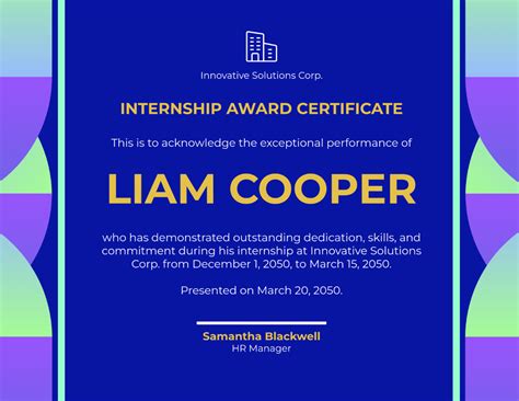 Free Law Internship Certificate Template To Edit Online