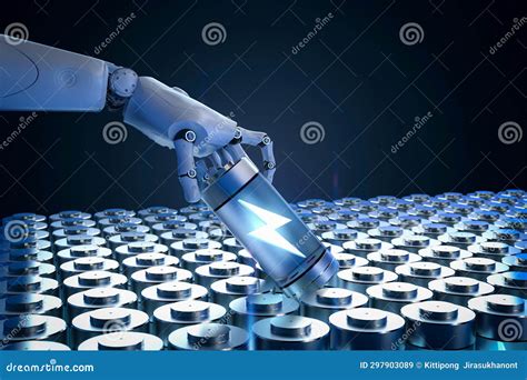 Automatic Recharge Battery With Li Ion Or Rechargeable Batteries With Assistant Robot Stock