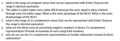 solved 1 what is the range of unsigned values that can be