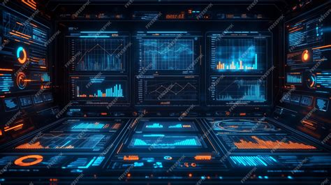a computer monitor displays a number of graphs and charts premium ai generated image