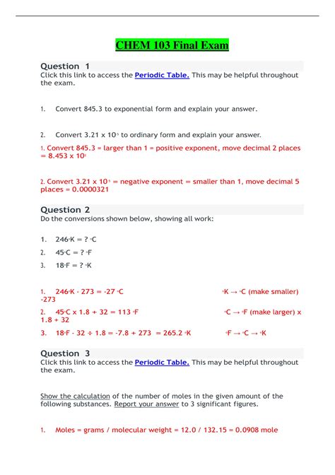 CHEM 103 Final Exam 2 Versions CHEM 103 Module 1 2 3 4 5 6 7 Exam 2 Versions Of Each
