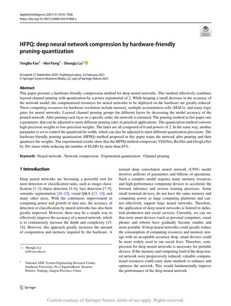hfpq deep neural network compression by hardware friendly pruning quantization
