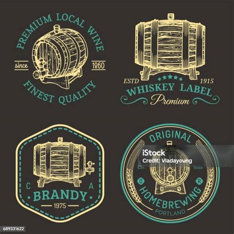 알코올 아이콘입니다 나무 배럴 코냑 브랜디 위스키 와인 맥주의 음료 표시로 설정합니다 레이블 배지와 통 스케치 0명에 대한 스톡 벡터 아트 및 기타 이미지 Istock