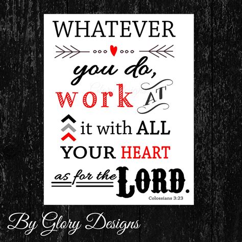 Scripture Art Bible Verse Colossians 323 Diy By Glorydesigns