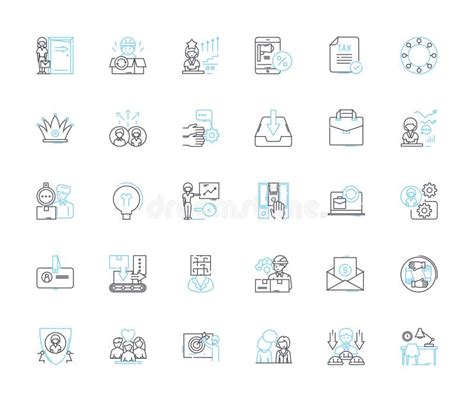 File Organization Linear Icons Set Folders Tags Sort Categorize