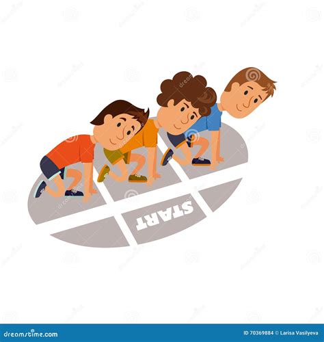 Sprint Start Position Cartoon
