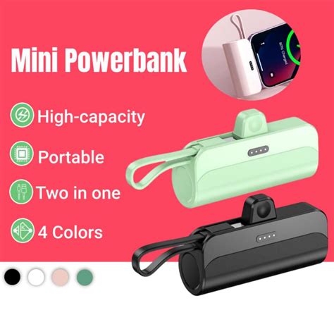 MAh Mini Portable Power Bank External Battery Plug Play Power Bank Type C Fast Effective