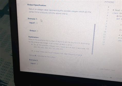 Output Specification Return An Integer Value StudyX