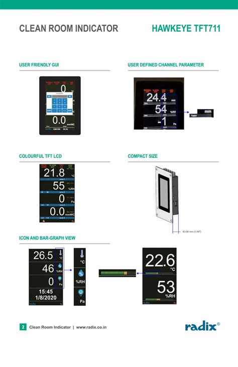 Clean Room Indicator Radix Make Hawkeye Tft511 With 2 Integral Dp Sensor Manufacturer From Mumbai