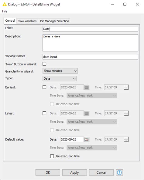 Dateandtime Widget Does Not Save Selection Knime Analytics Platform