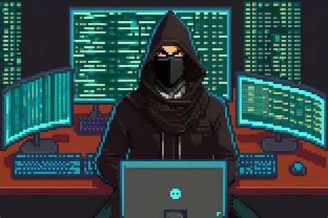 premium photo hacker working on his computer with multiple monitors