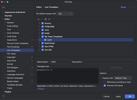 live templates sharing intellij ides plugin marketplace