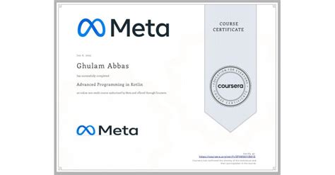 Delighted To Have Successfully Earned The Advanced Programming In Kotlin Certification From Meta