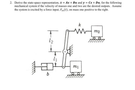 Solved 2 Derive The State Space Representation X Ax Bu And Y Cx 1 Answer