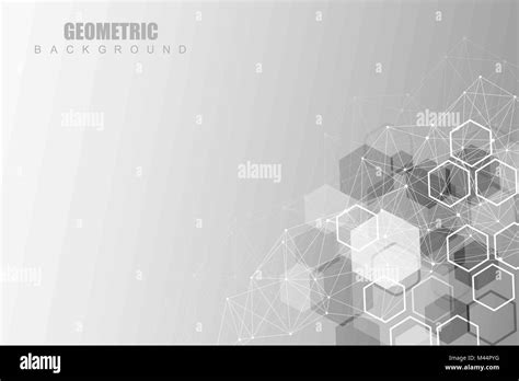 Geometric Abstract Background With Connected Line And Dots Structure