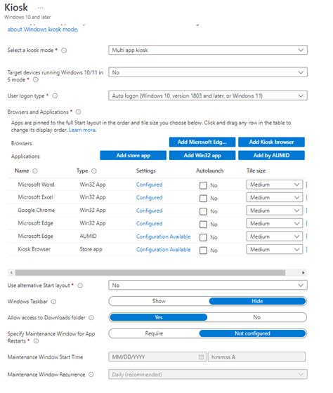 Kiosk Multiapp Missing Icons And Application Rintune