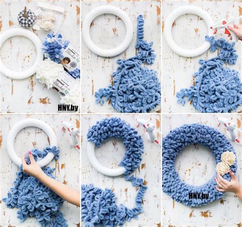 Простые новогодние поделки из ниток своими руками | Christmas yarn ...