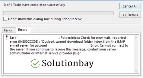 How To Fix Outlook Error 0x800ccc0e Windows 10 Windows 8 1 Solutions