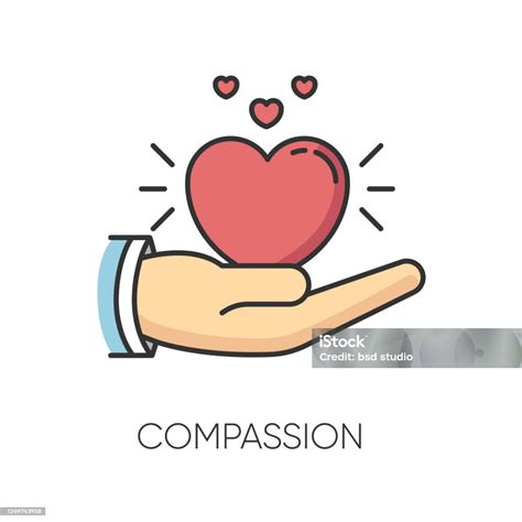 연민 Rgb 색상 아이콘 정서적 지원 친절한 동정 공감 연대 우정의 상징 자발적인 보살핌 자선 적 도움과 친절 격리된 벡터 그림 아이콘에 대한 스톡 벡터 아트 및 기타
