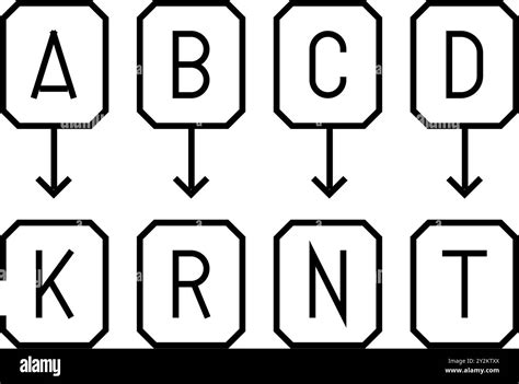 Cryptography Math Science Education Line Icon Vector Illustration Stock