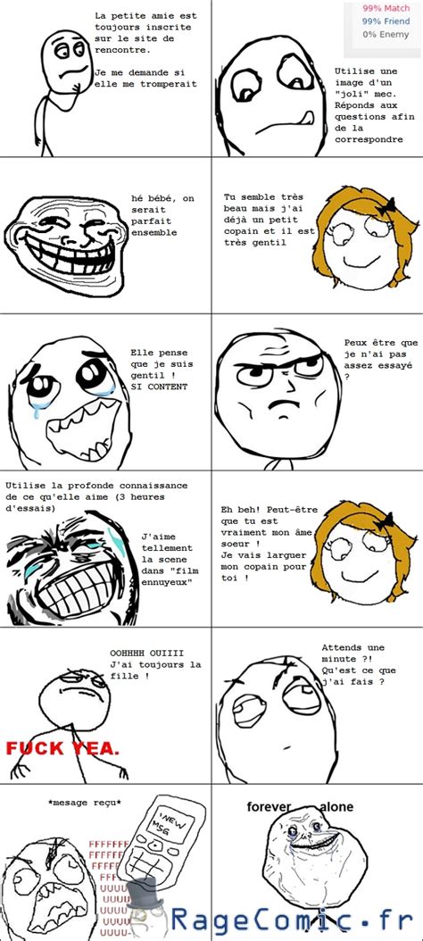 Ma Copine Me Trompe Forever Alone Rage Comics Francais Troll Face
