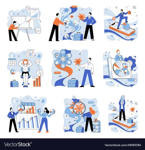 Business Automation Workflow Management Is Vector Image