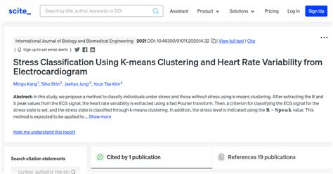 Stress Classification Using K Means Clustering And Heart Rate Variability From Electrocardiogram