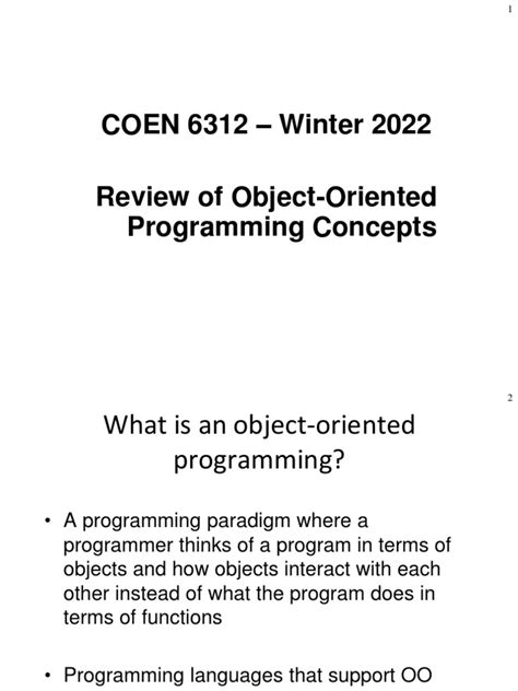 1 Ooreview Pdf Method Computer Programming Class Computer