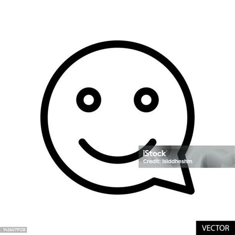 Smiley Face Chat Smile Chat Notification Chat Bubble Emoji Sticker Feedback Concept Vector Icon