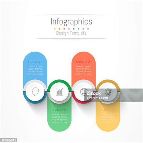 4 가지 옵션 부품 단계 타임 라인 또는 프로세스를 통해 비즈니스 데이터를 위한 인포 그래픽 디자인 요소를 제공 합니다 벡터 일러스트입니다 4에 대한 스톡 벡터 아트 및
