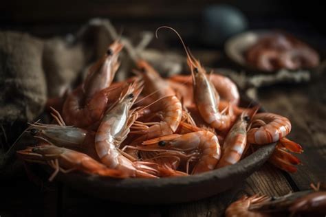 Premium Ai Image Shrimp On The Table