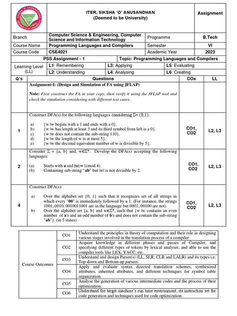 Plc Pss Assignment 1 Pdf Parsing Compiler
