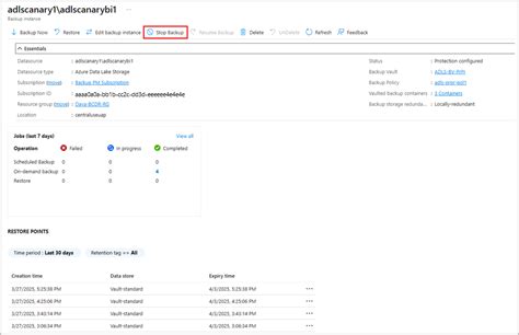 Manage Vaulted Backup For Azure Data Lake Storage Using Azure Portal Preview Azure Backup