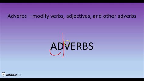 Adverbs Modifying Verbs Grammar Lesson Youtube