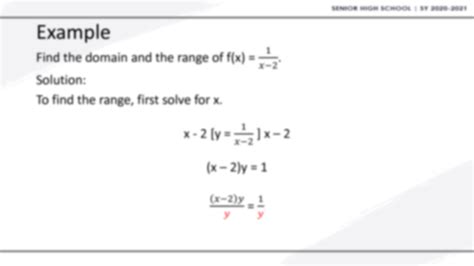 SOLUTION Domain And Range Of A Rational Function Studypool