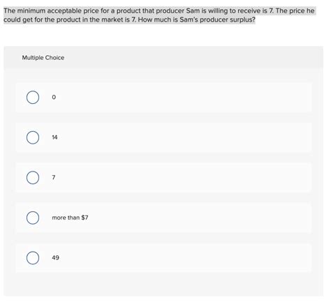 Solved The Minimum Acceptable Price For A Product That