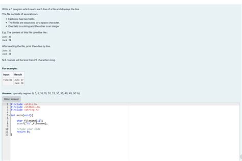 Solved Write A C Program Which Reads Each Line Of A File And Chegg
