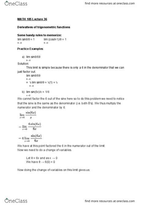 Math 105 Lecture 36 Math 105 Lecture 36 Oneclass