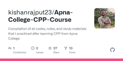 Github Kishanrajput23apna College Cpp Course Compilation Of All