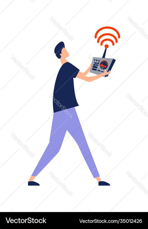 Icon A Man With A Remote Control In His Hands Vector Image