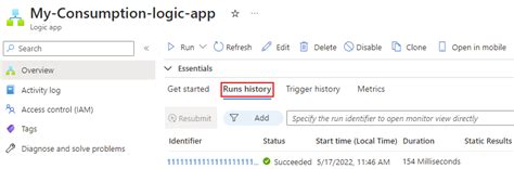 Check Workflow Status View Run History And Set Up Alerts Azure