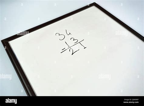 Subtraction Calculation With Black Color Marker On Whiteboard Math Idea Primary School