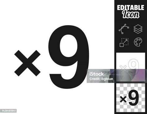 X9 Nine Times Icon For Design Easily Editable向量圖形及更多9號圖片 9號 乘法 代數 Istock