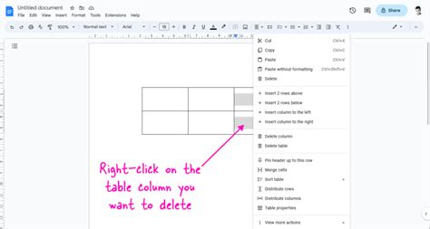 How To Delete A Column In Google Docs
