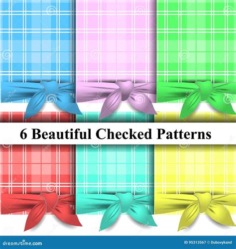 Beautiful Checked Patterns With Stylish Tie Stock Vector Illustration